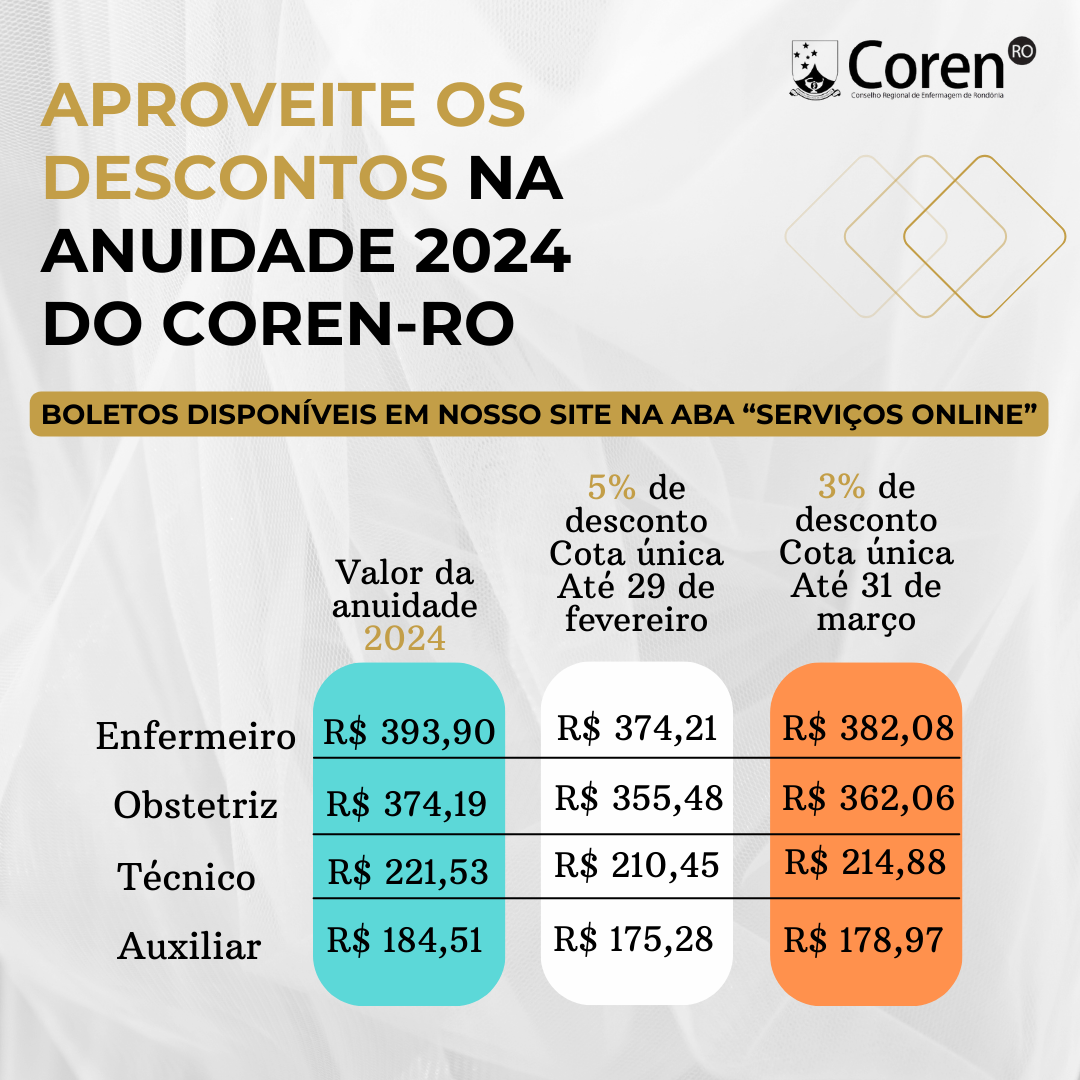 Veja o passo a passo para emitir o boleto da anuidade 2024 do Coren-RO ...